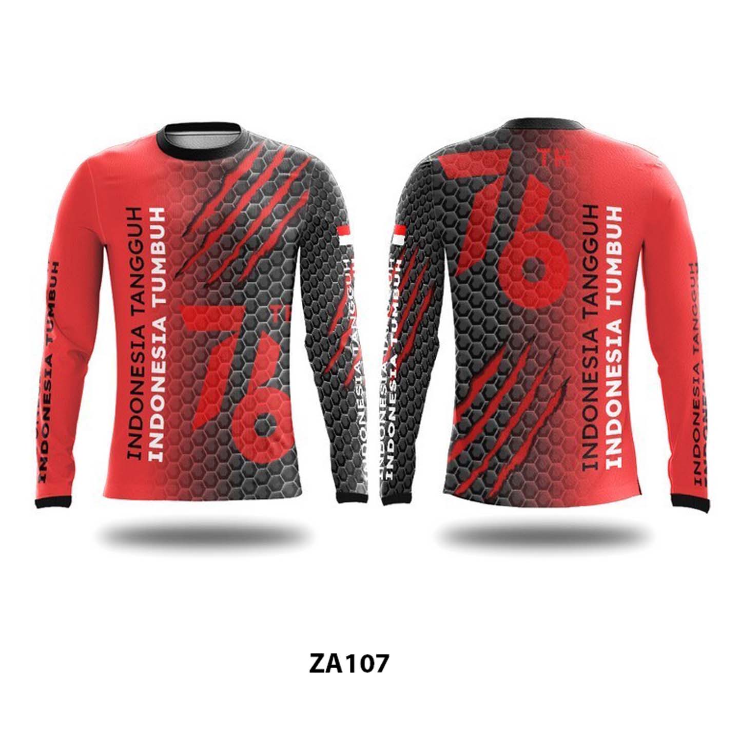 Jersey Merah Putih Indonesia Project One Apparel Rz0197 Vneck