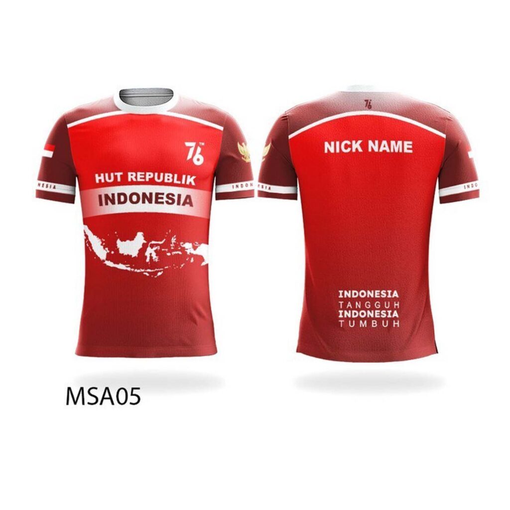 Jersey Hut Ri Ke 78 Merah Putih Project One Apparel Msa293